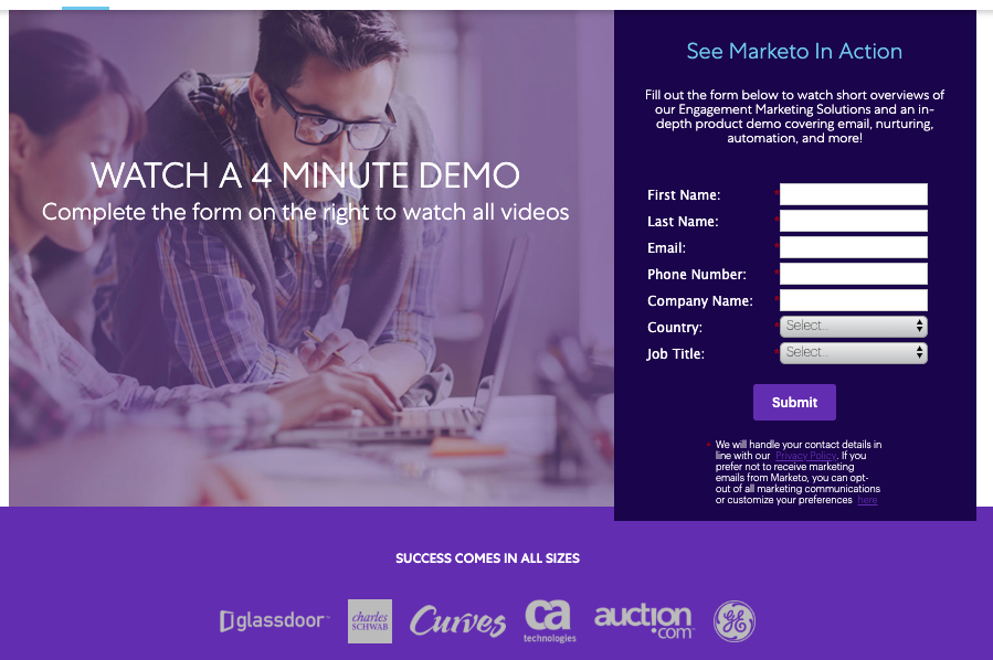 Creating an Enterprise Request a Demo Page – 9 Great Examples